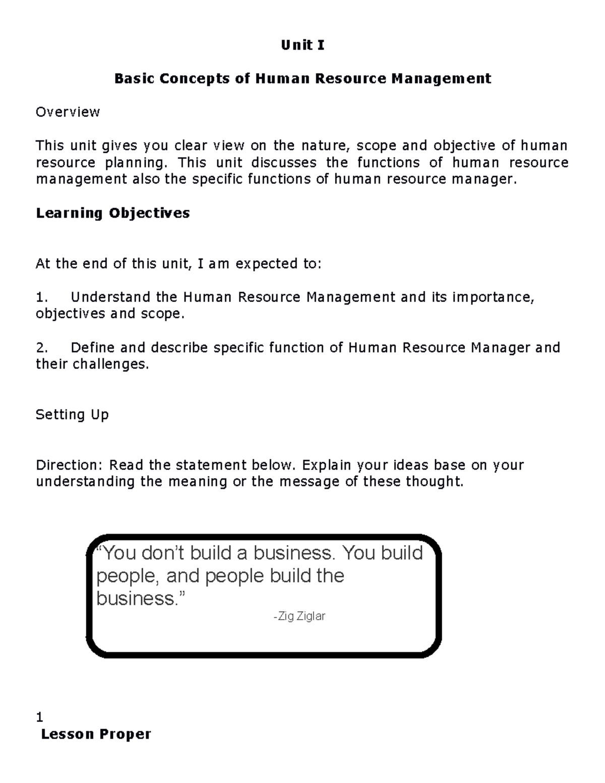 BAC 5 HRM Pre Lim Notes - Human resource management module for prelim ...