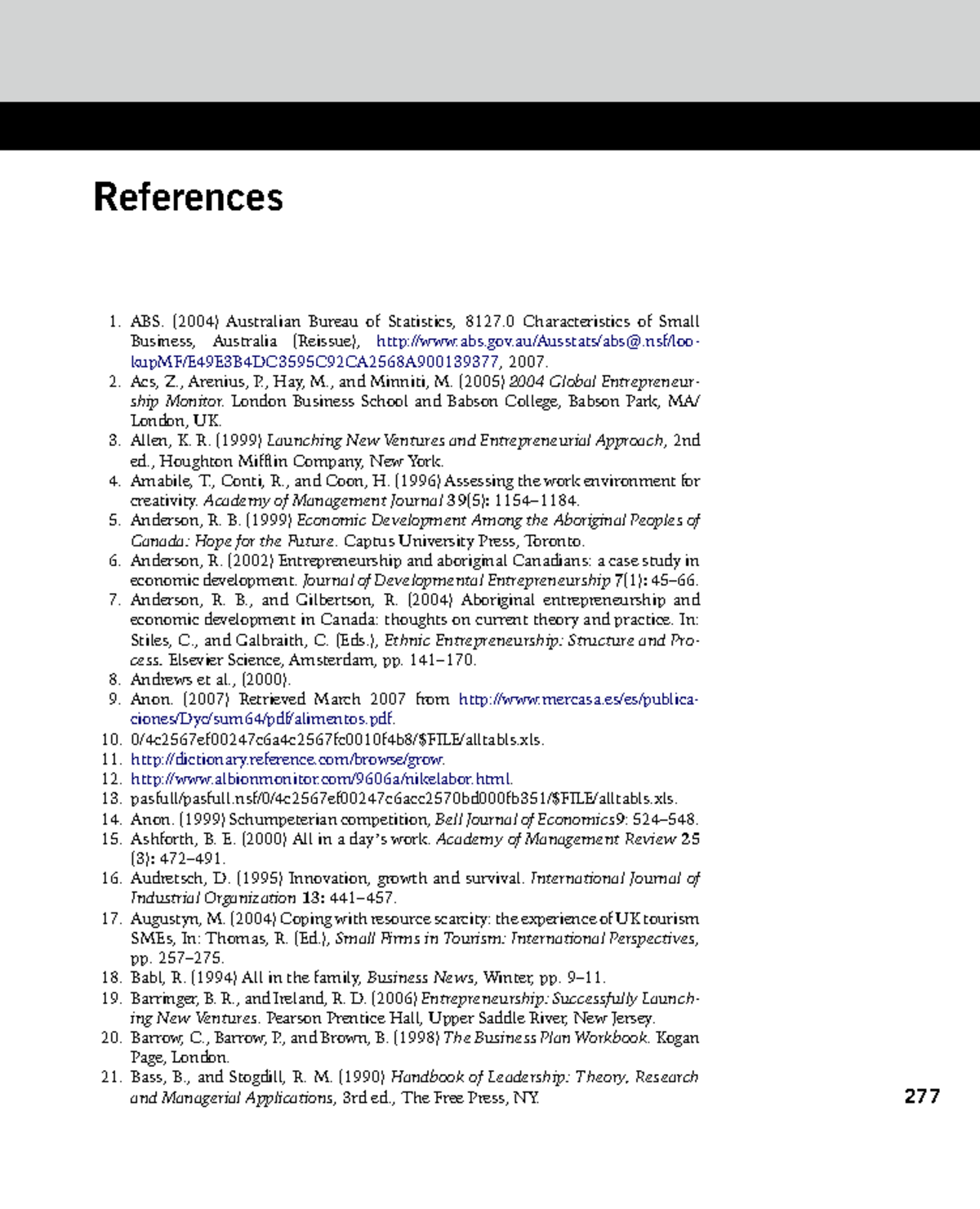 13. References. If you need references you get it here - ABS. (2004 ...