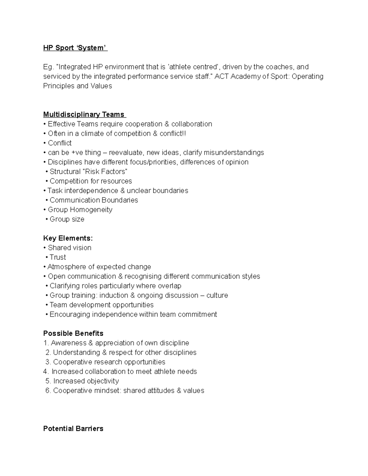 Week 1 Roles Responsibilities In HP Sport HP Sport System Eg week-1-roles-responsibilities-in-hp-sport-hp-sport-system-eg
