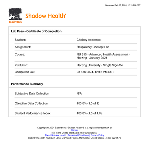 610 heent lab pass - lab pass - Generated Feb 02, 2024, 11:55 PM CST ...