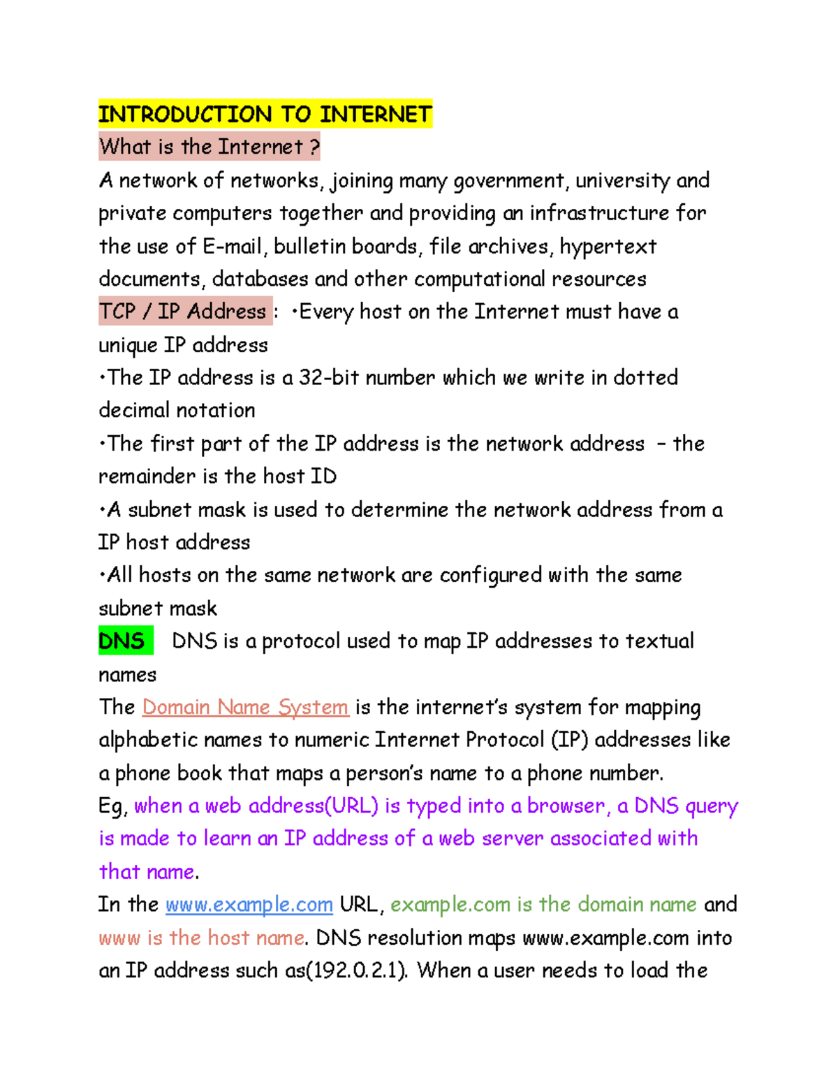 Net Centric Programing - INTRODUCTION TO INTERNET What is the Internet ...
