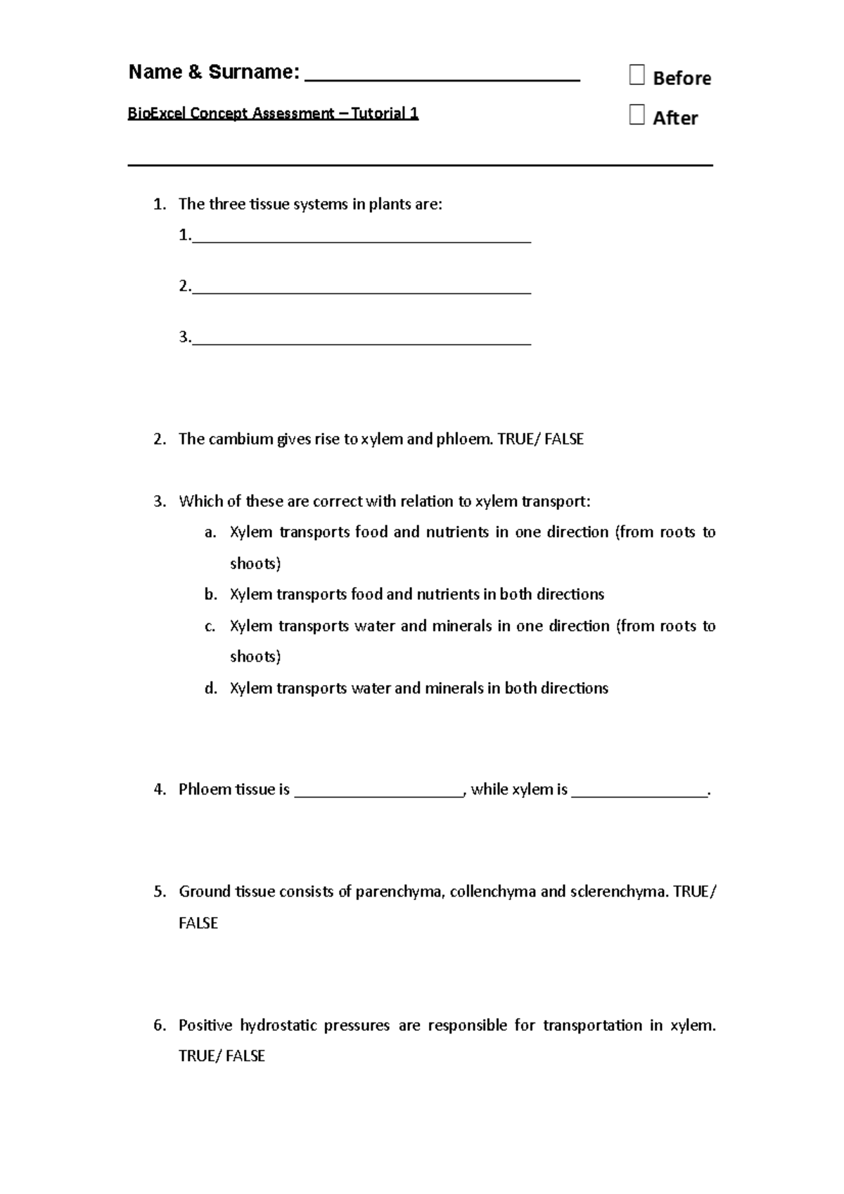 Tut1 Concept Assessment - BioExcel Concept Assessment – Tutorial 1 The ...