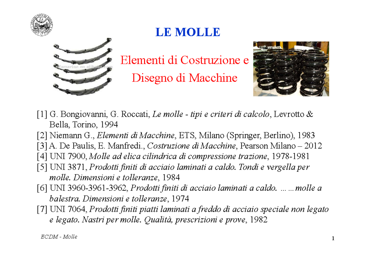 13 ECDM molle - Appunti di lezione 13 - [1] G. Bongiovanni, G. Roccati ...