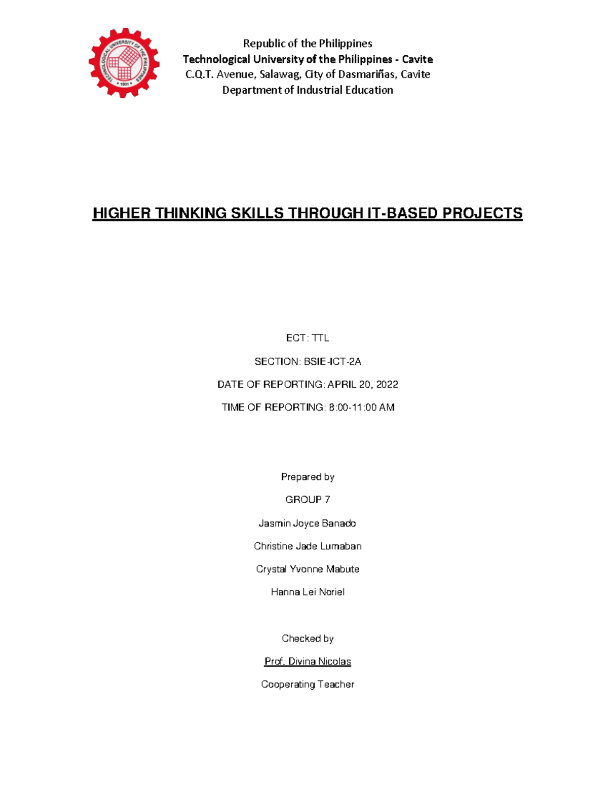 Group 7 Lesson-PLAN - This is a sample lesson plan, and to those who ...