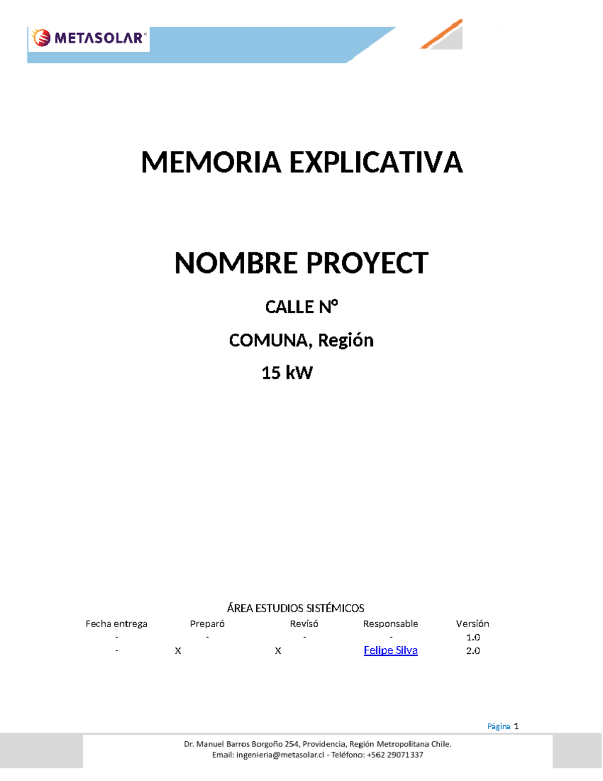 TE4 Memoria Explicativa - MEMORIA EXPLICATIVA NOMBRE PROYECT CALLE N ...