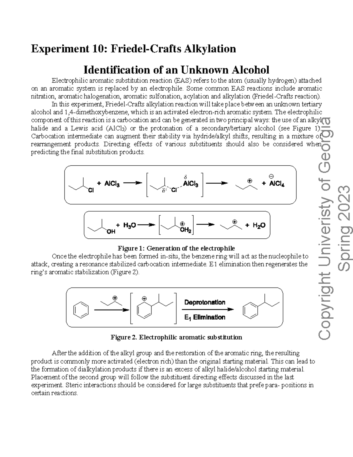 CHEM 2212L Experiment 10 - Friedel-Crafts Acylation - Copyright ...