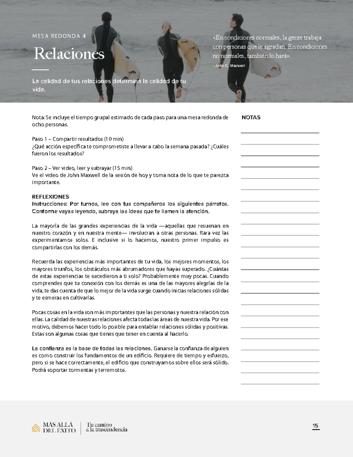 Mesa4 - sadfd - Relaciones «En condiciones normales, la gente trabaja ...