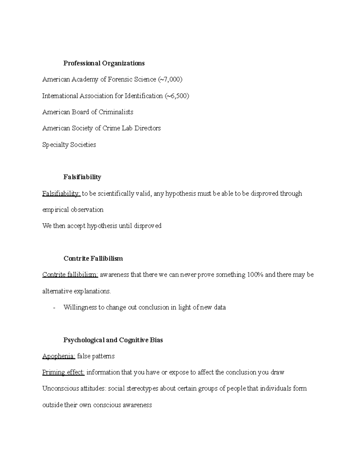 Fis 201 Introduction To Forensic Identification Lecture 1 What Is Forensic Science Notes Part 9