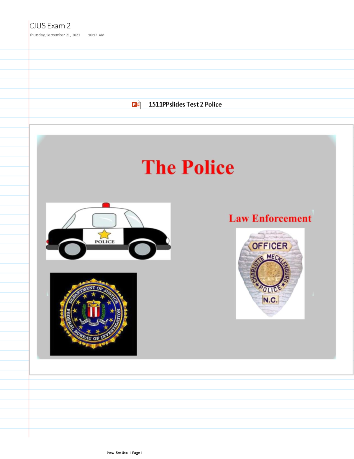 CJUS Exam 2 - Coston Exam 2 Notes - 1511PPslides Test 2 Police CJUS ...