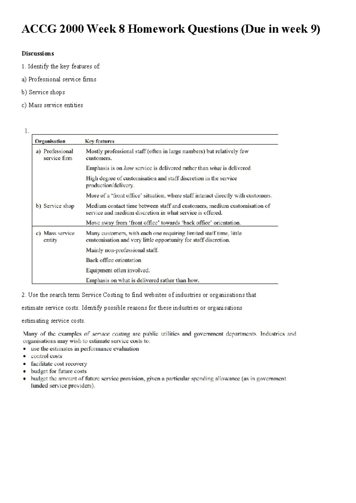 ACCG 2000 Week 8 Homework Questions - ACCG2000 - ACCG 2000 Week 8 Homework Questions (Due in ...
