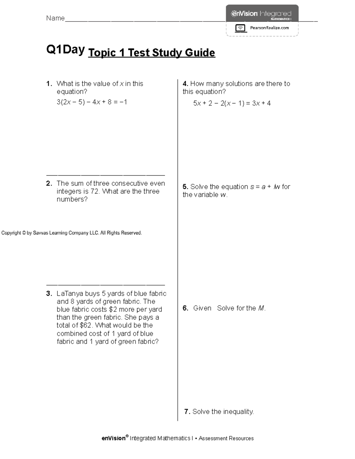 Topic 1 Test Study Guide NO MC - - Studocu
