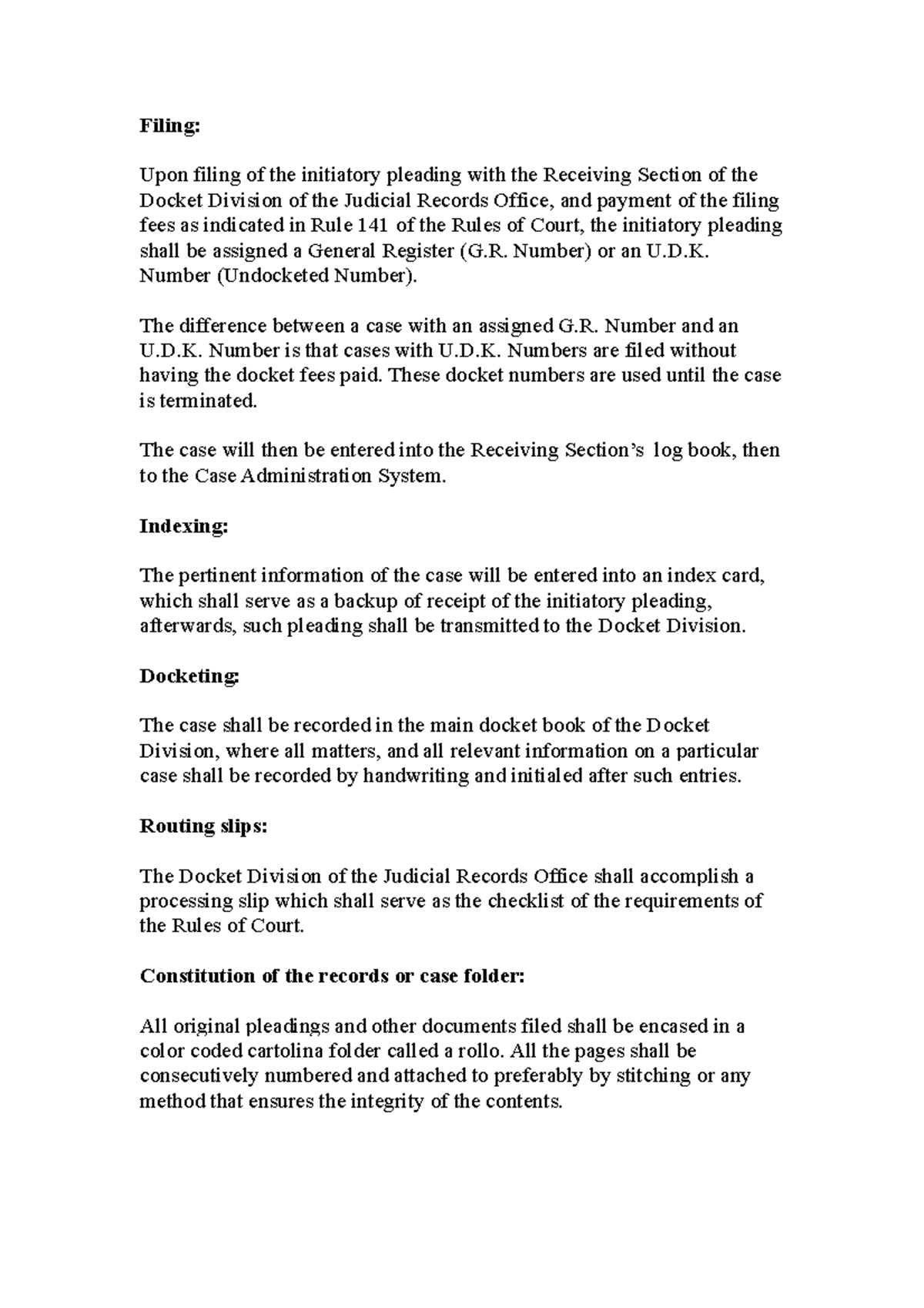 Civ pro research paper - supreme court procedures - Filing: Upon filing ...