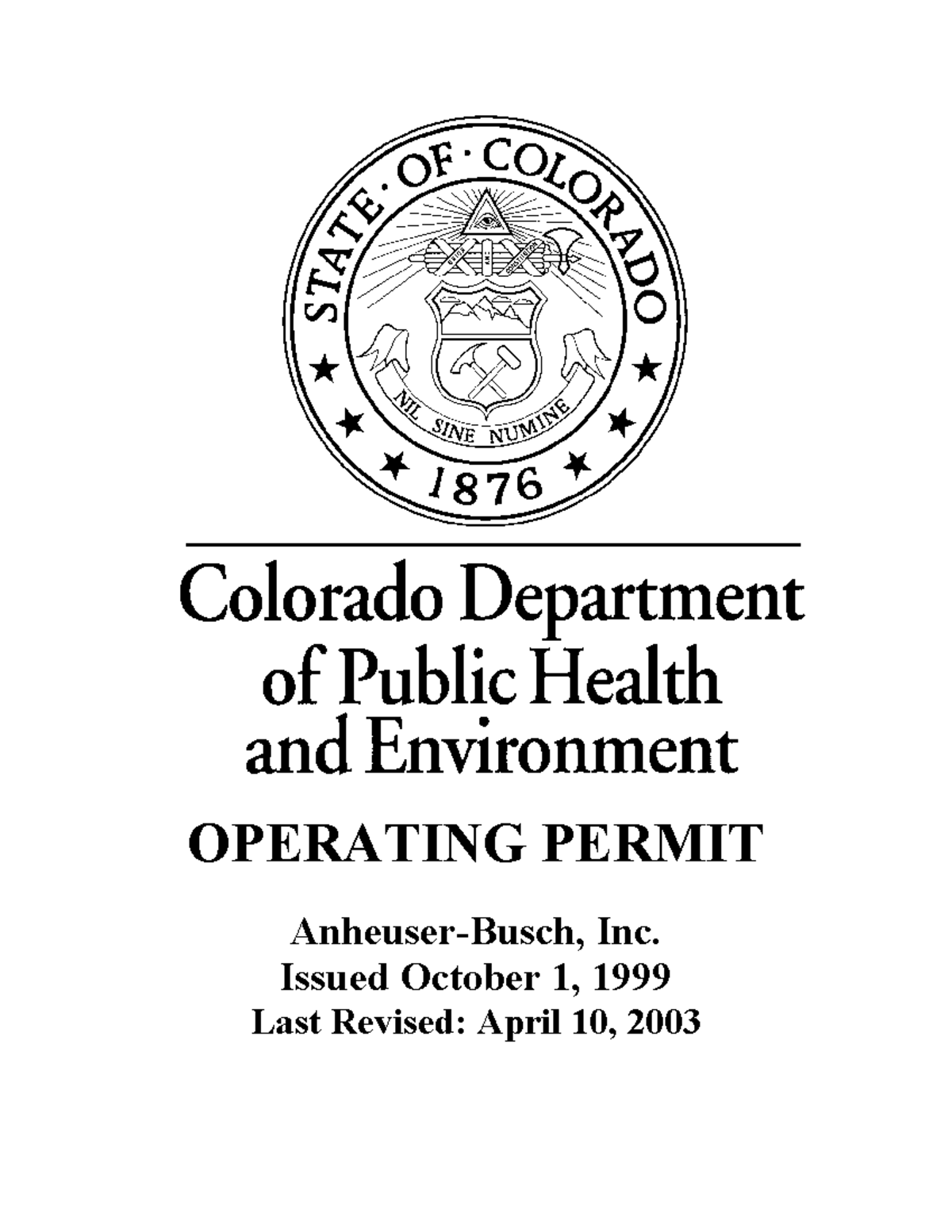 Activity 4 Title V Permit - OPERATING PERMIT Anheuser-Busch, Inc ...