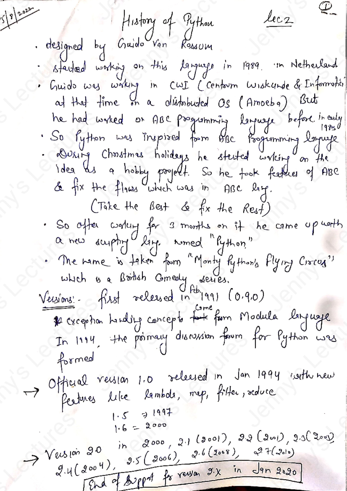 History of python - python programming - Studocu