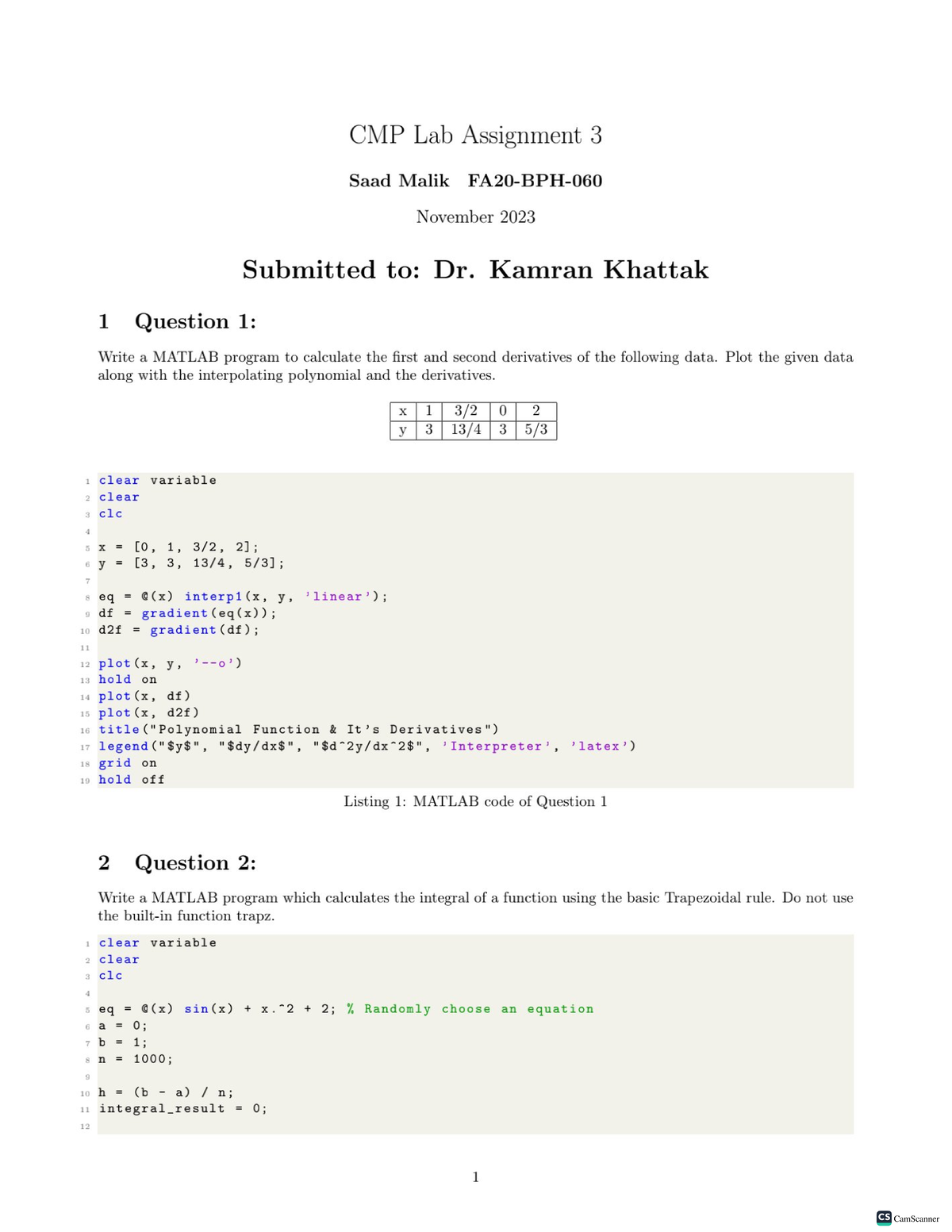 CMP Lab Assignment 3 - Pakistan Studies - CamScanner CamScanner - Studocu