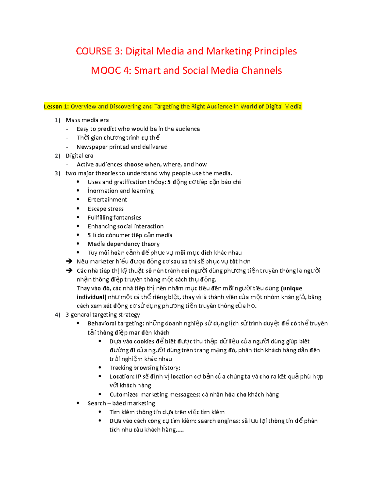 Course 3 - MOOC 4 - summaries about mooc4 - COURSE 3: Digital Media and Marketing Principles ...