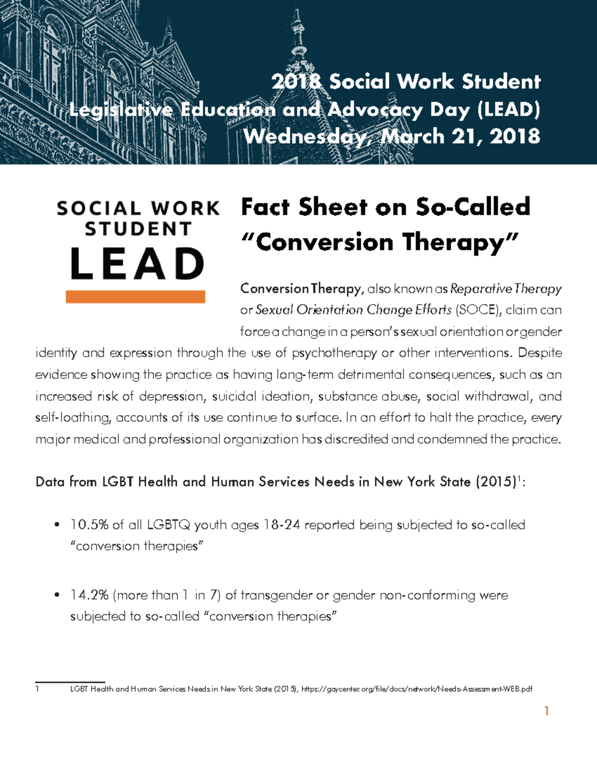 2018 LEAD Conversion Therapy Fact Sheet - Fact Sheet on So-Called ...