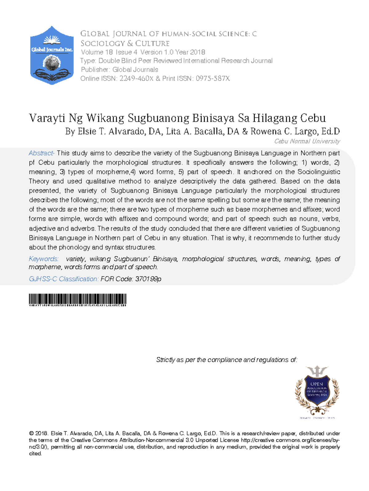 3-Varayti-Ng -Wikang-Sugbuanong - © 2018. Elsie T. Alvarado, DA, Lita A ...