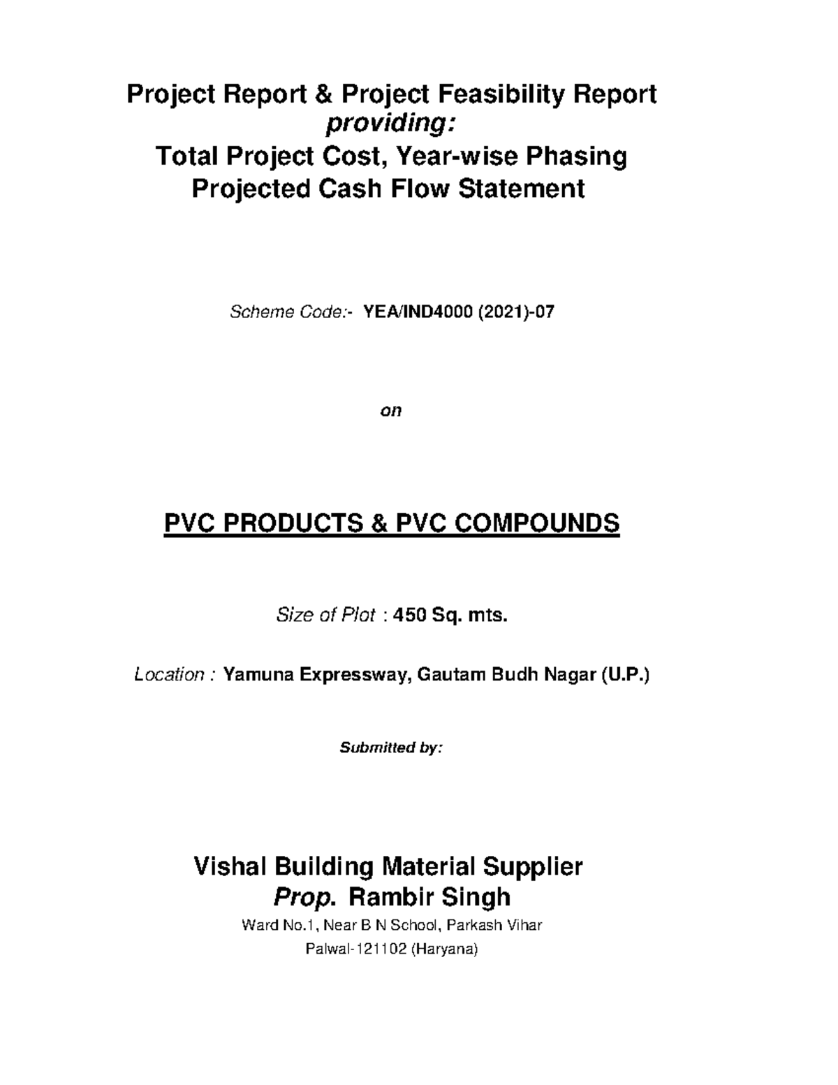 Draft Project Report - Project Report & Project Feasibility Report ...
