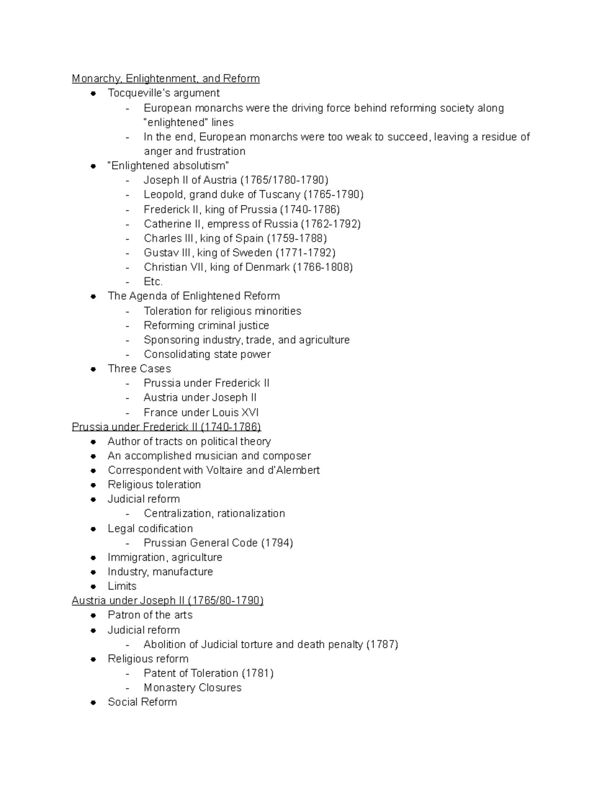 Reform to revolution - D. Luebke Lecture Notes - Monarchy ...