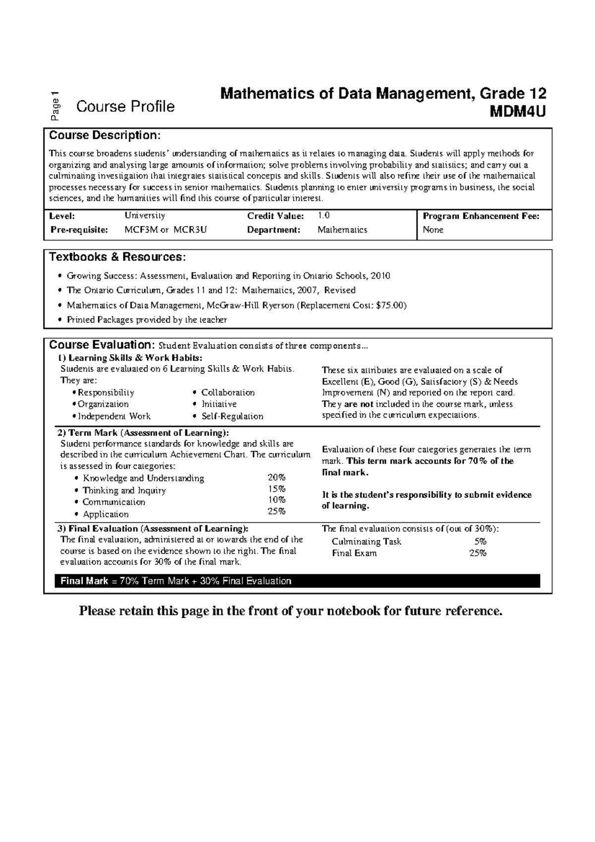 MDM4U - Outline and resources - Wexford Collegiate School for the Arts ...