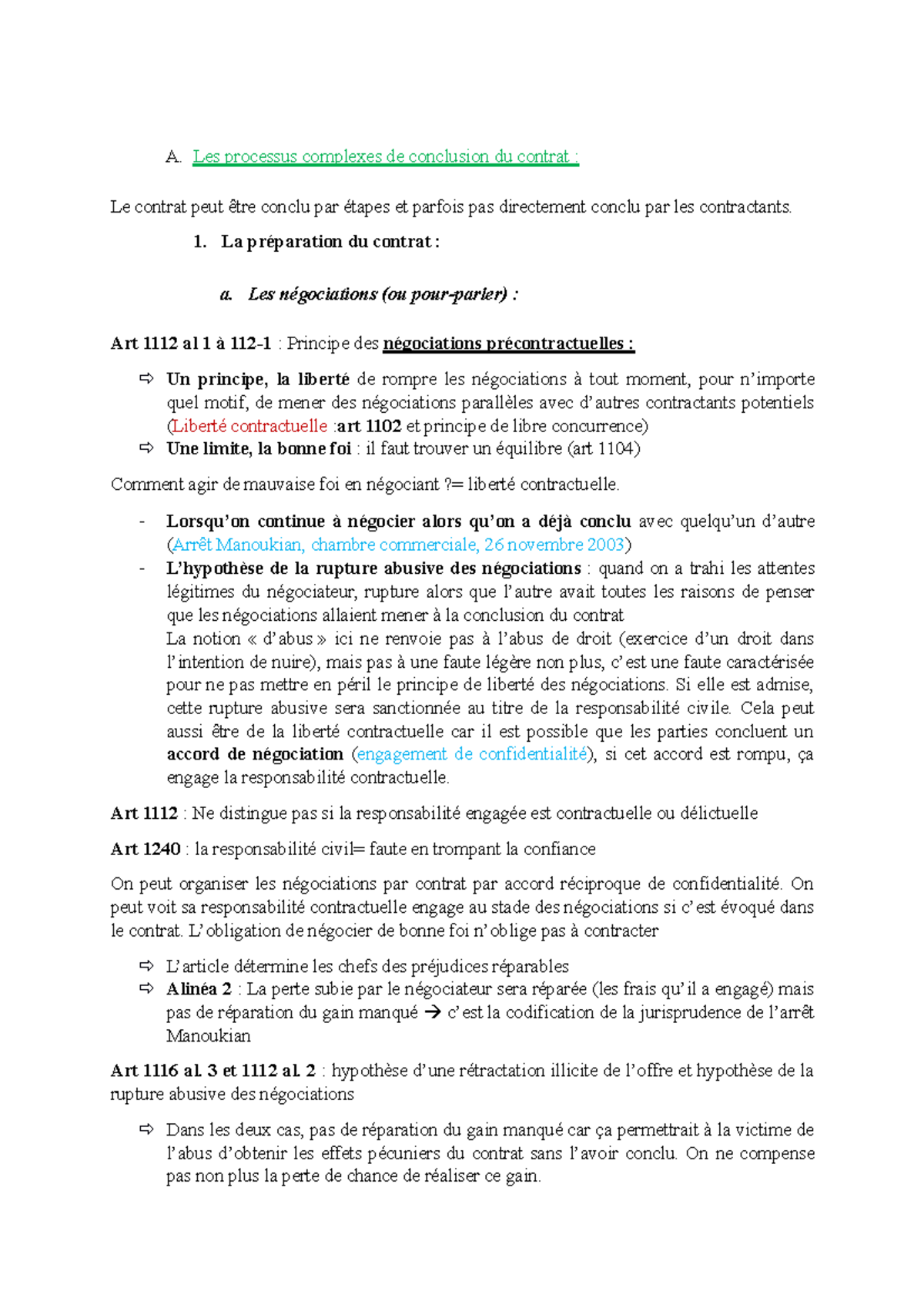 Cours 4 - A. Les processus complexes de conclusion du contrat : Le ...