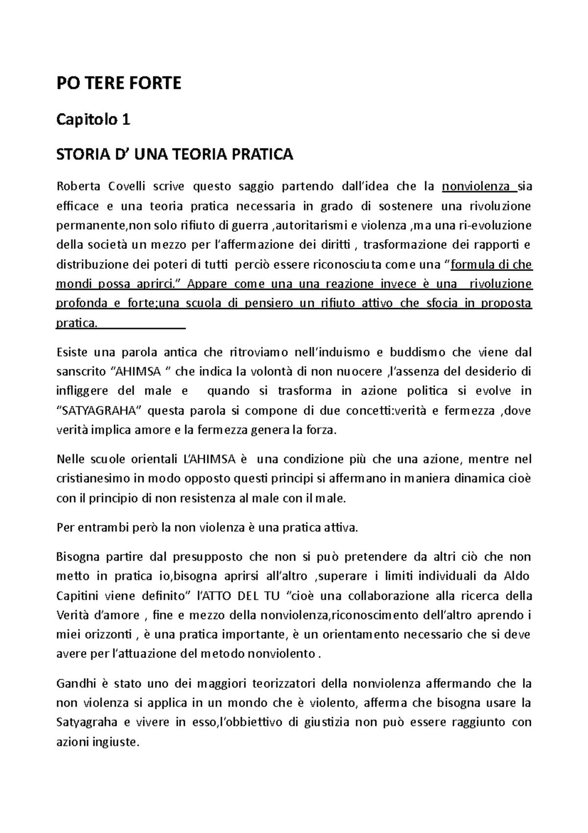 Potere Forte - PO TERE FORTE Capitolo 1 STORIA D’ UNA TEORIA PRATICA ...