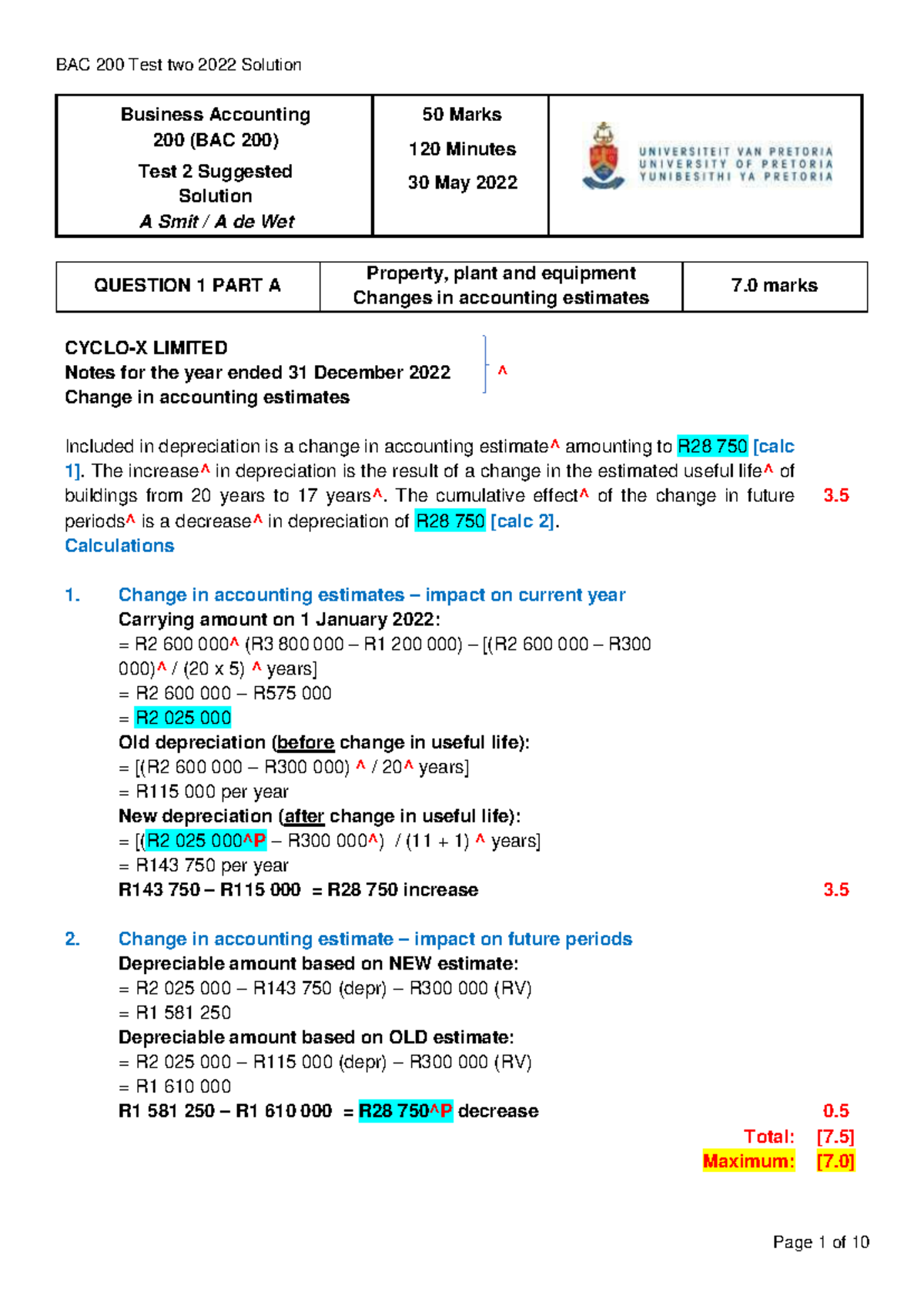 BAC200 2022 Test 2 Solution - Business Accounting 200 (BAC 200) Test 2 ...