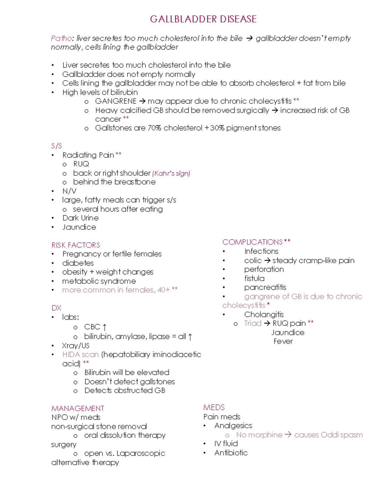 Gallbladder Disease - power point notes - GALLBLADDER DISEASE Patho ...