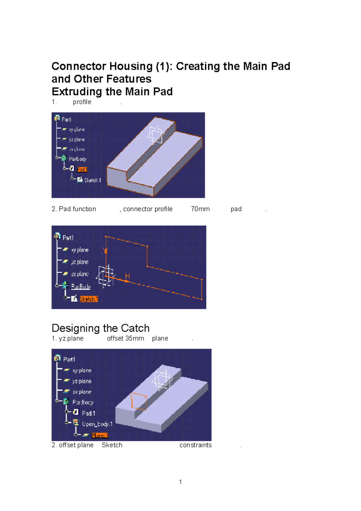 Catia book - Connector Housing (1): Creating the Main Pad and Other ...