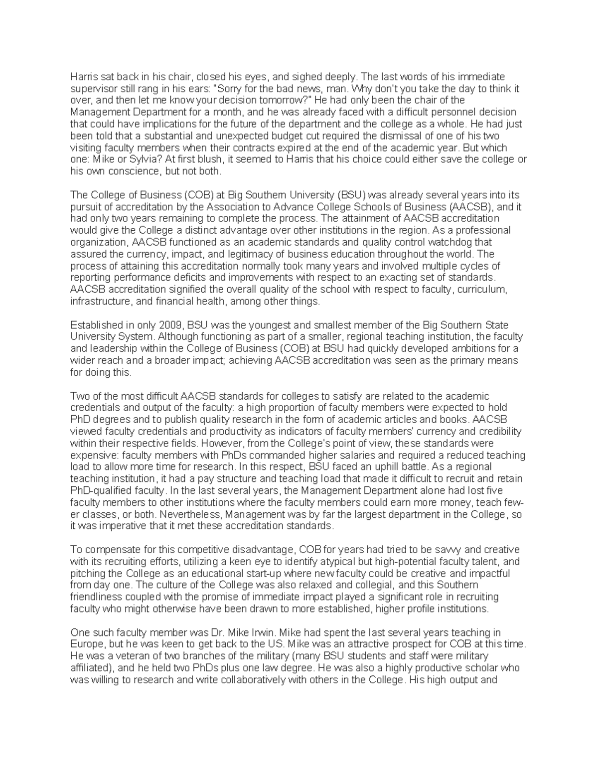 Harris case - Harris sat back in his chair, closed his eyes, and sighed ...