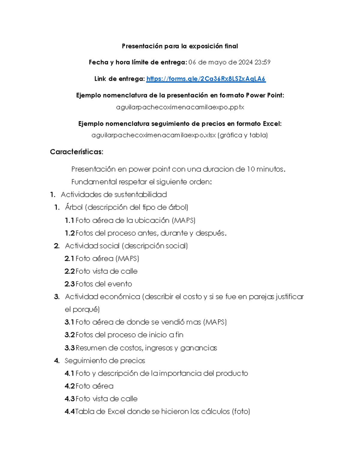 Exposicion final micro - Presentación para la exposición final Fecha y ...