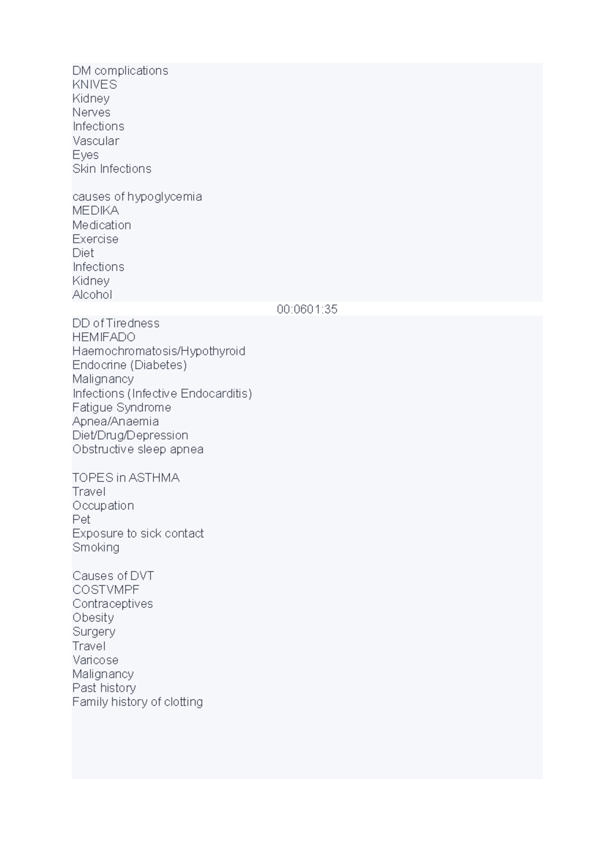 AMC Mnemonics - LECTURE NOTES - DM complications KNIVES Kidney Nerves ...