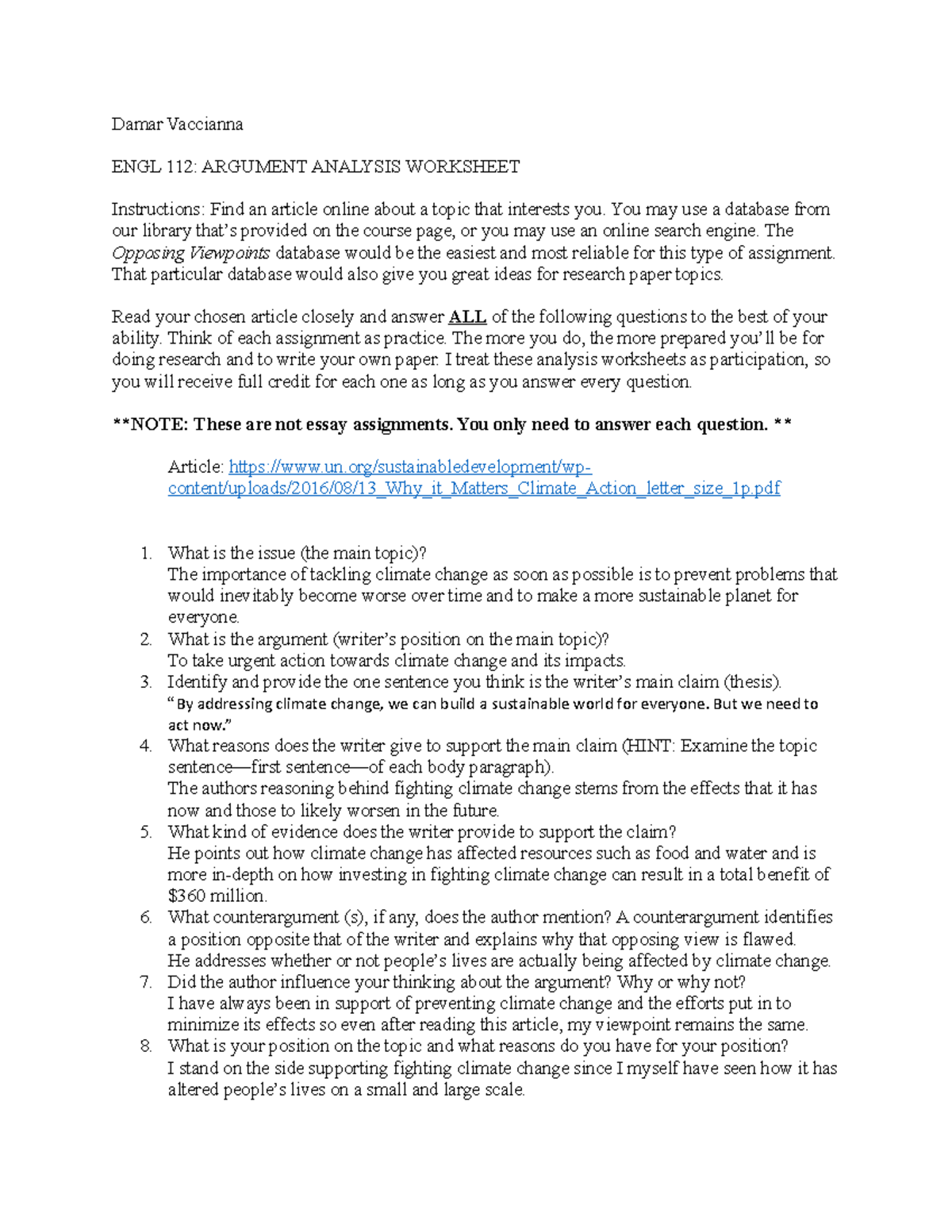 Argument Analysis WS (1) - Damar Vaccianna ENGL 112: ARGUMENT ANALYSIS ...