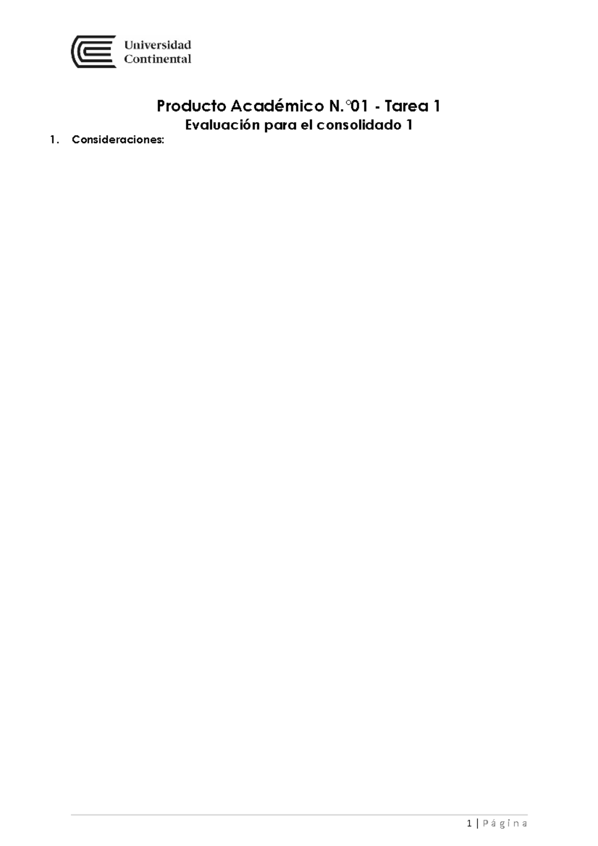 PA1 Vila Herquinio Frandy - Producto Académico N.°01 - Tarea 1 Evaluación para el consolidado 1 ...