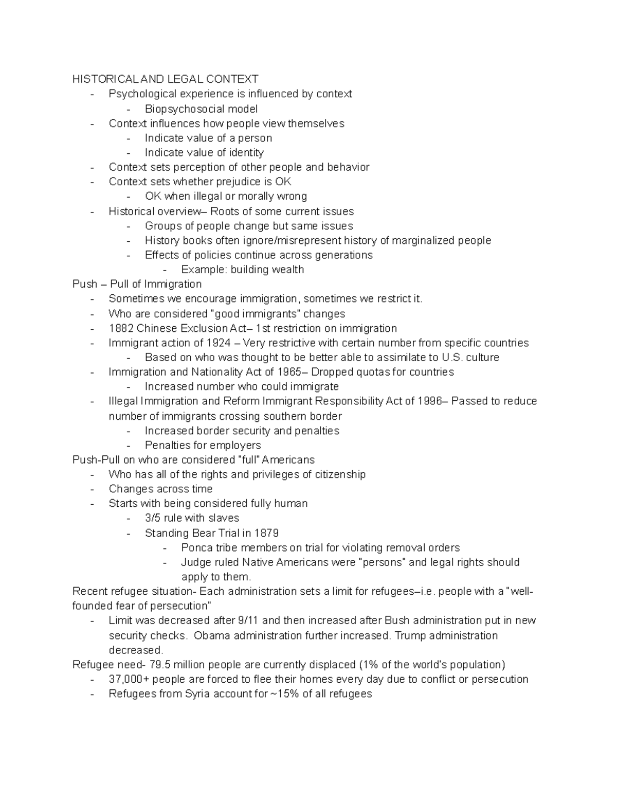 History Legal Perspectives - HISTORICAL AND LEGAL CONTEXT Psychological ...