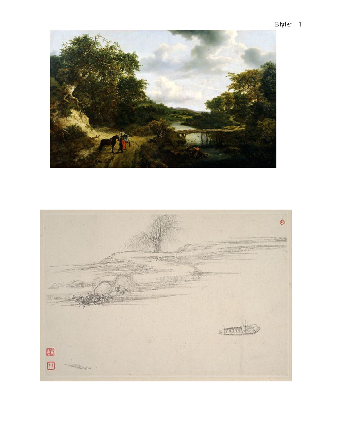 College Summer School Art Landscape Comparison Essay Final Draft ...