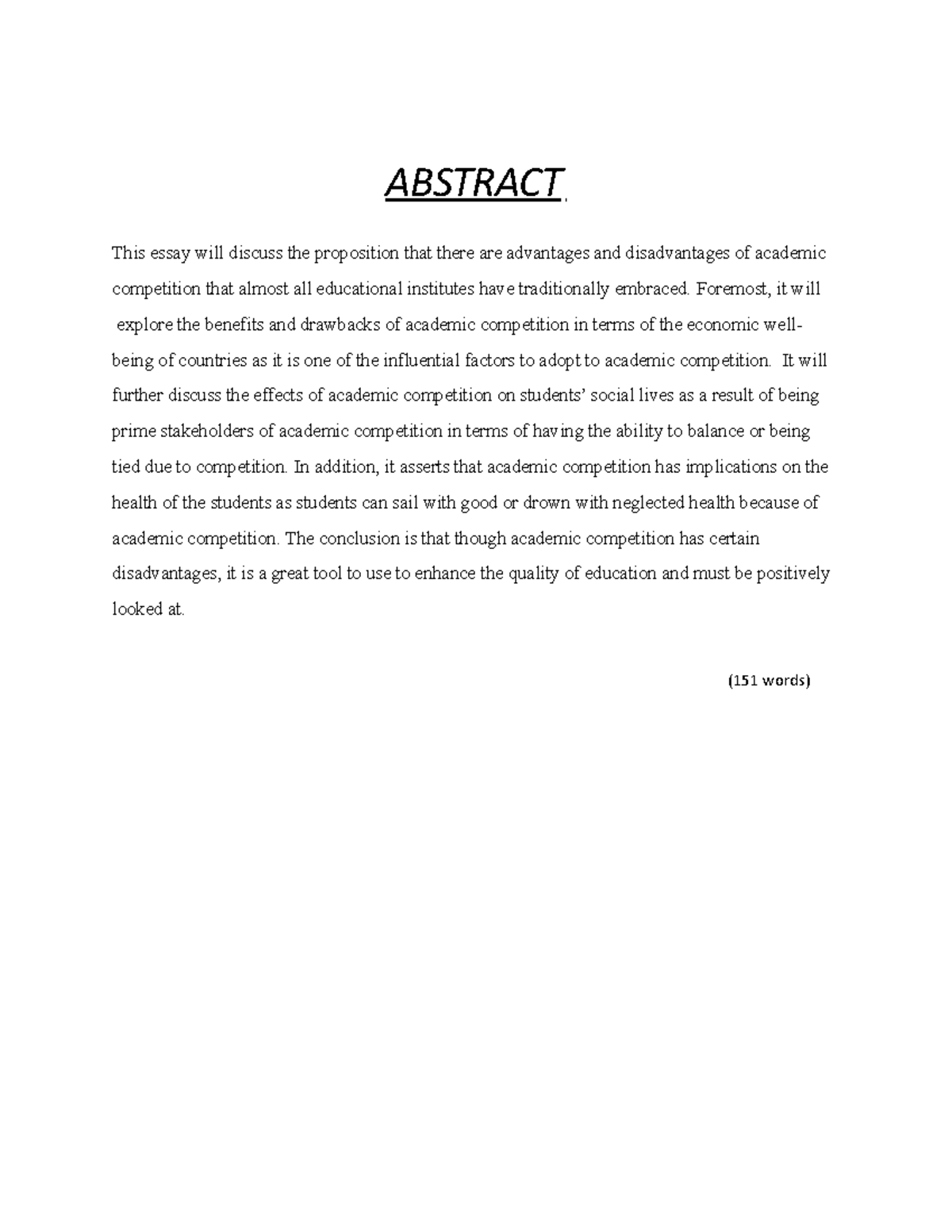 Uu114 abstract - ABSTRACT This essay will discuss the proposition that ...