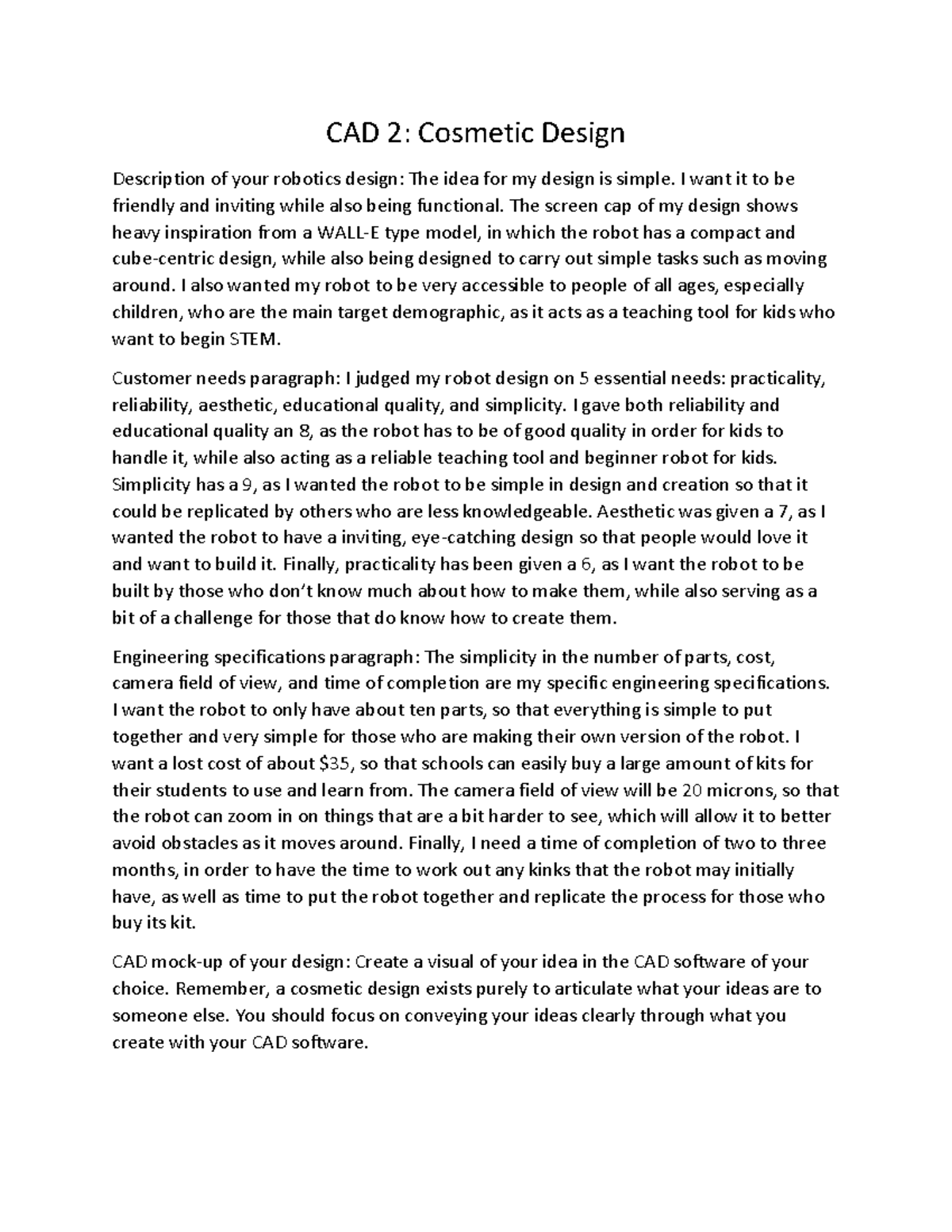 CAD 2 Deon Smith - Practice material for the course. - CAD 2: Cosmetic ...