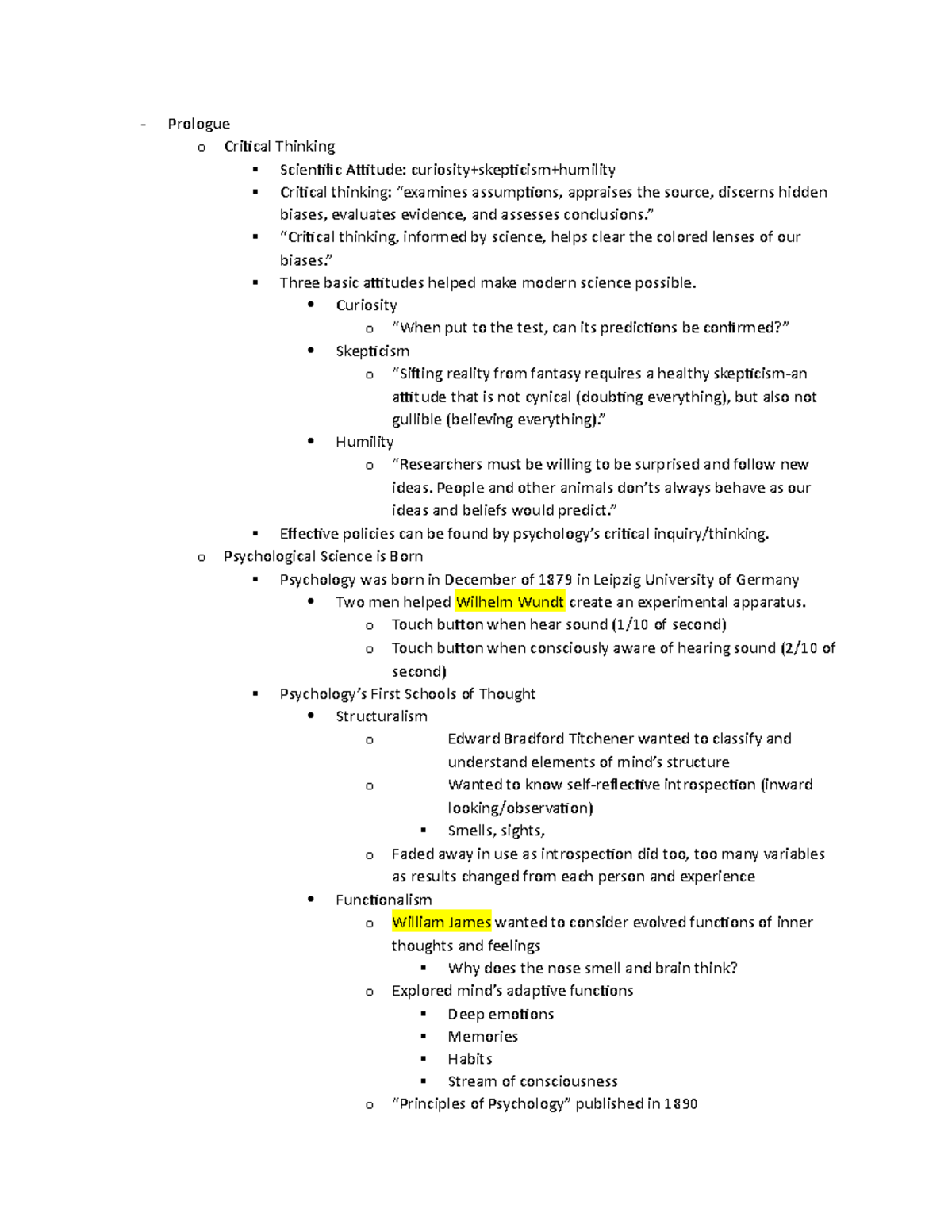 Prologue Notes (Myers and Dewall) - Prologue o Critical Thinking ...