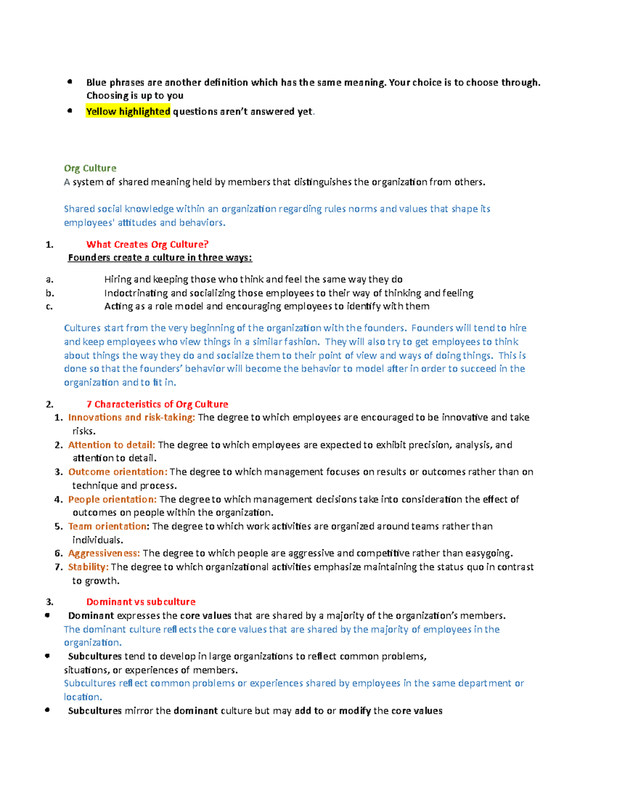 MGT255 Final Exam Summary Notes - Blue phrases are another definition ...