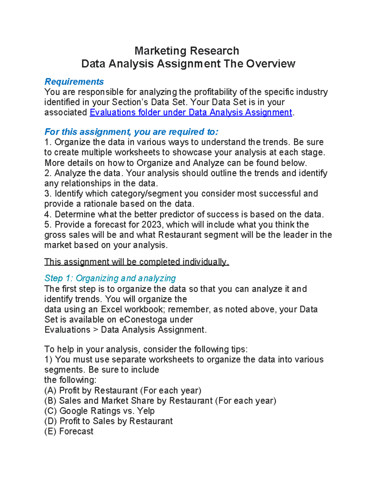 Marketing Research - its data analysis assignment overview - Marketing ...