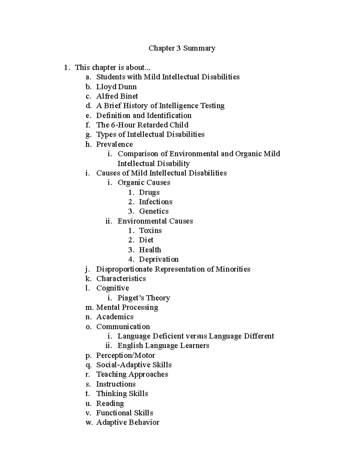 Ch3Summary - Dr. Timmerman - Chapter 3 Summary 1. This chapter is about ...