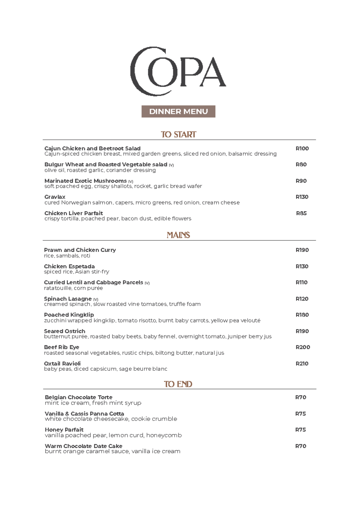 COPA-Menu - Hep - Cajun Chicken and Beetroot Salad R Cajun-spiced ...