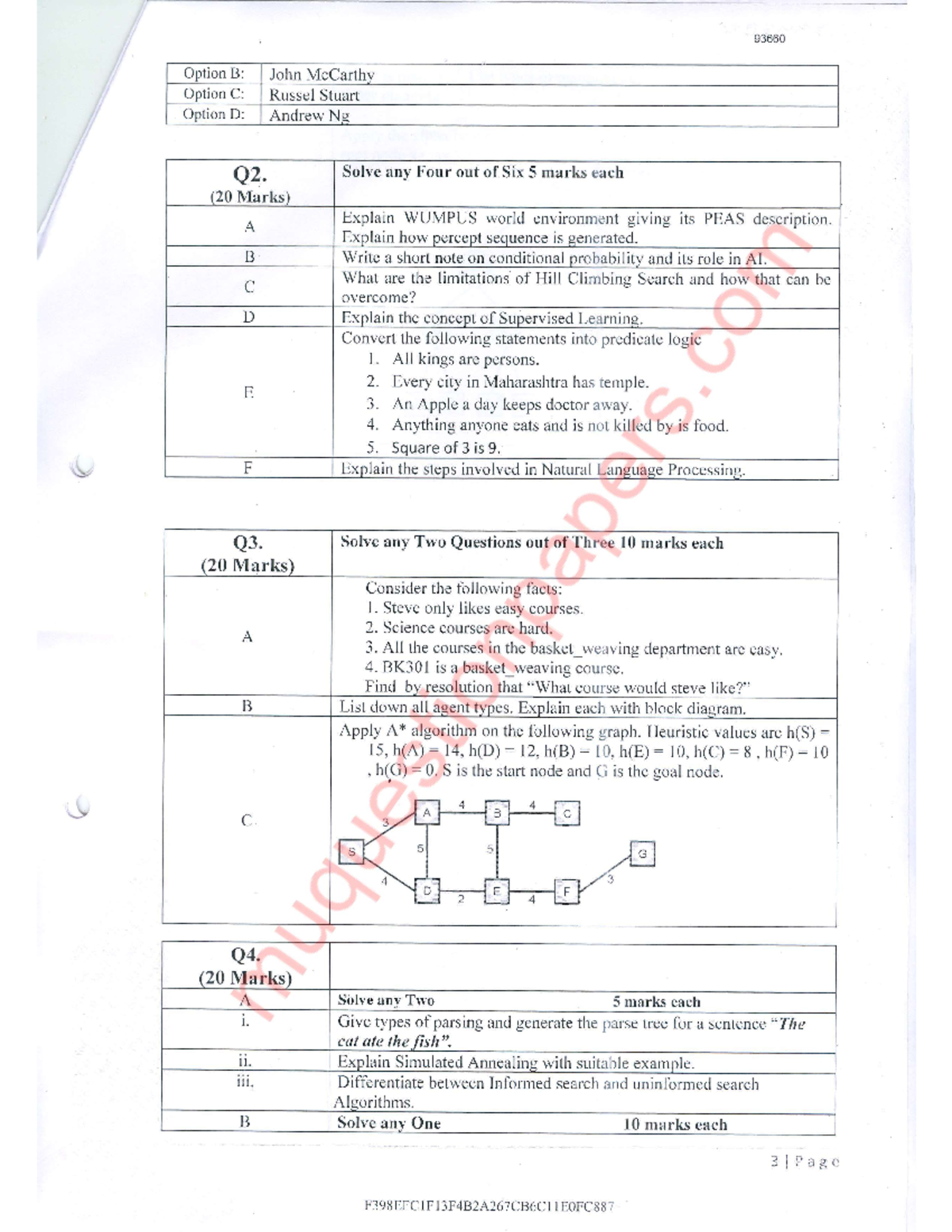 Ai all question papers - 76439 Page 1 of 2 ( 3 Hours ) ( Total Marks ...