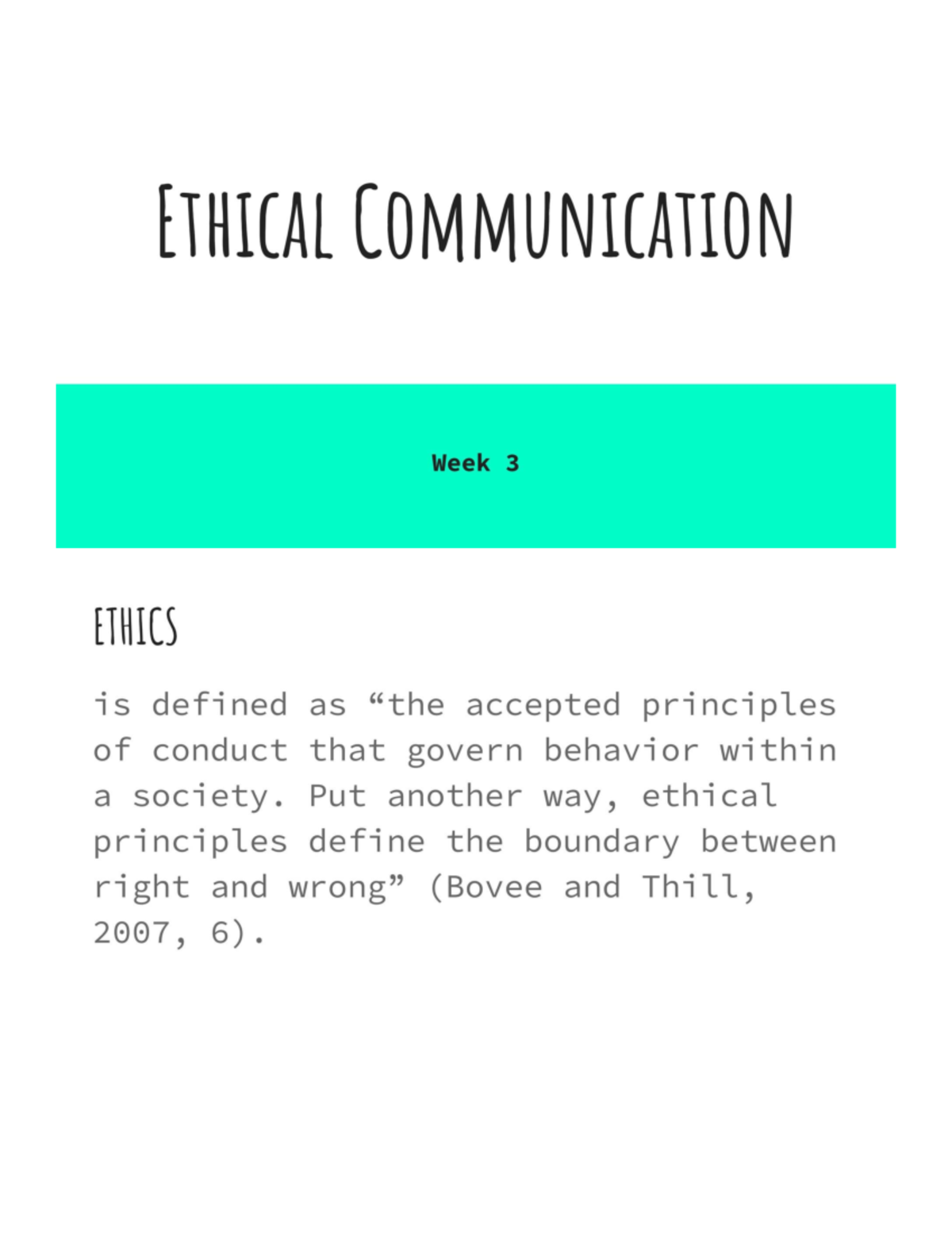Ethical Communication - Education - Studocu
