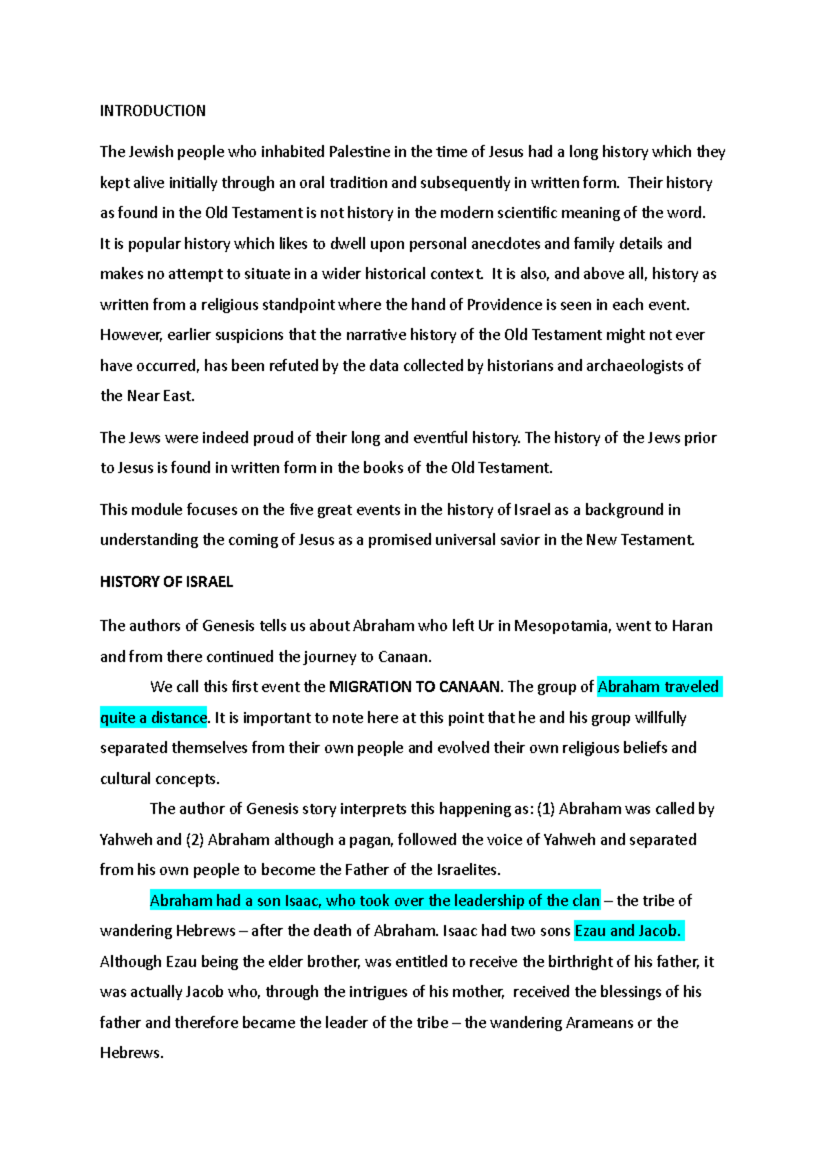 Lesson-2-Review-of-Israels-History - INTRODUCTION The Jewish people who ...