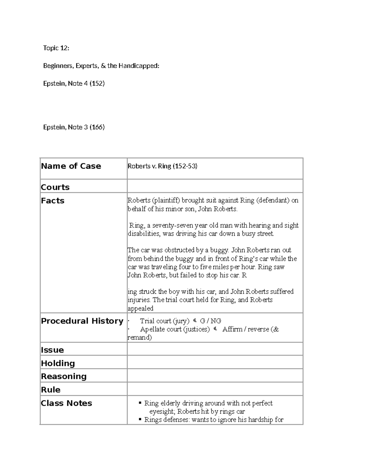 Topic 12 - Topic 12: Beginners, Experts, & the Handicapped: Epstein ...