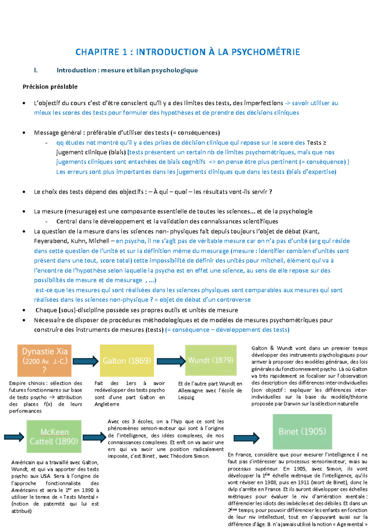 1. Introduction à la psychométrie - CHAPITRE 1 : INTRODUCTION À LA ...