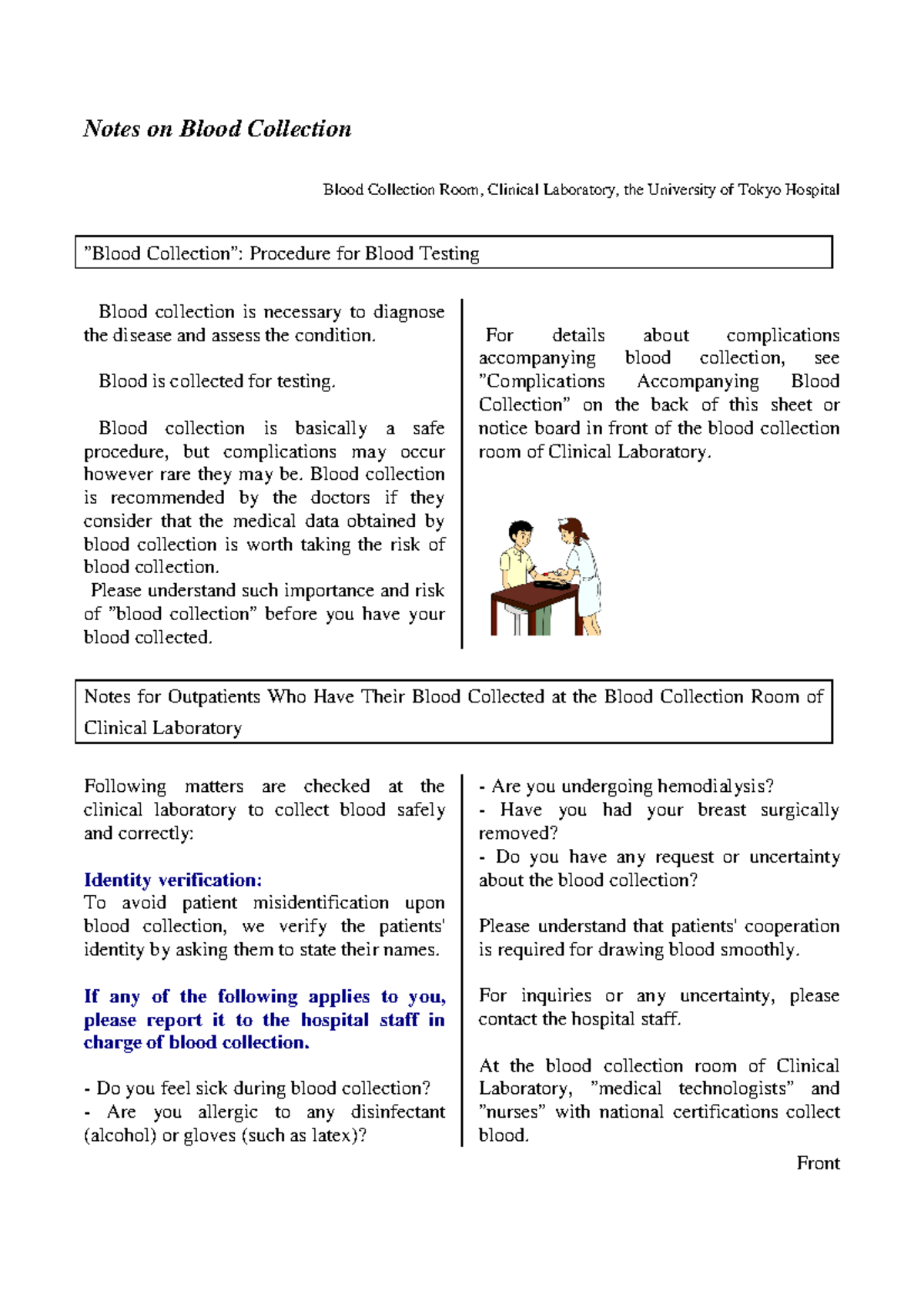 Guidelines-for-Patients - Notes on Blood Collection Blood Collection ...